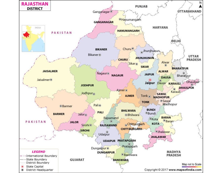 Buy Rajasthan District Map